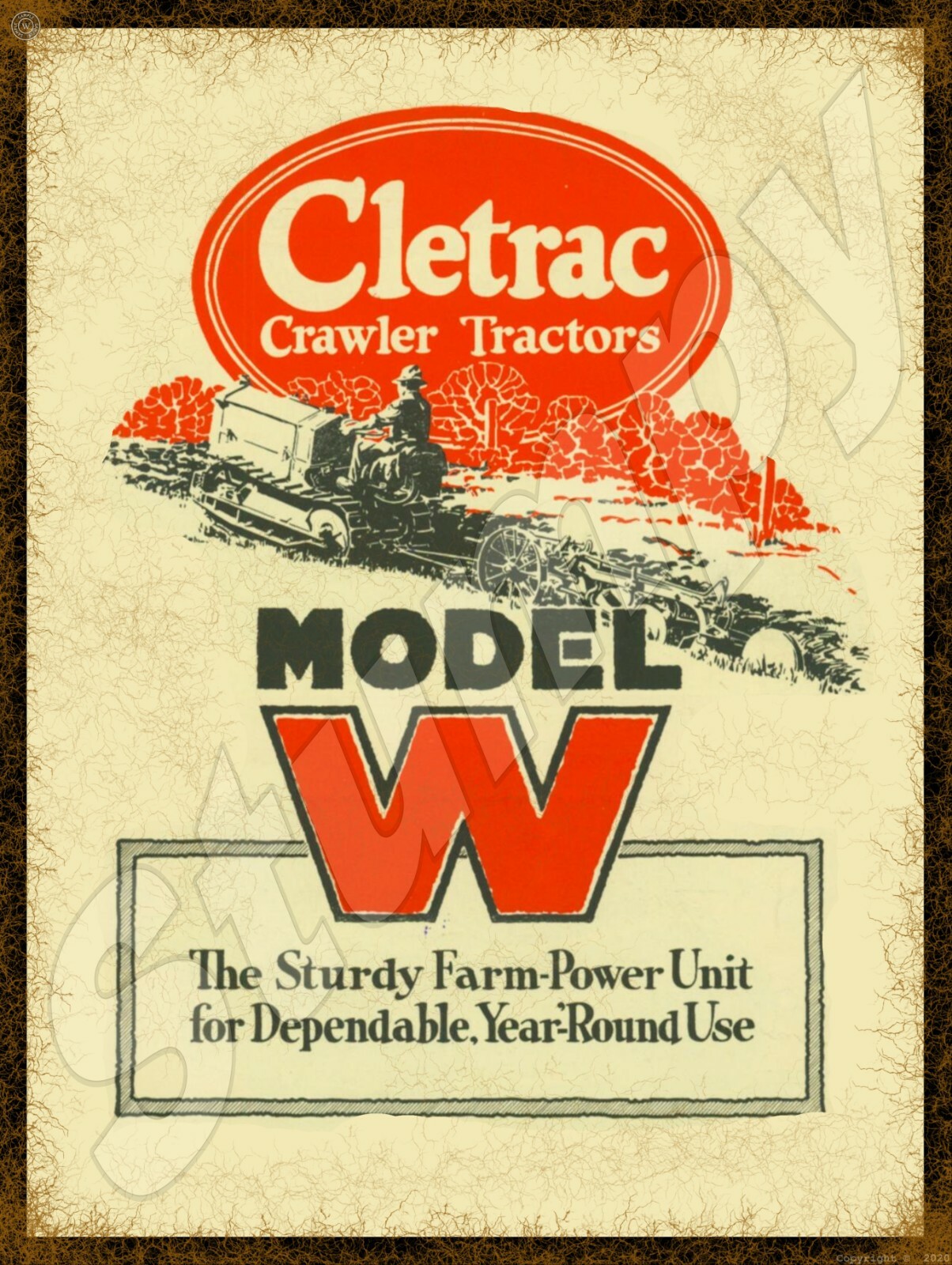 Cletrac Model W Metal Sign 9" x 12" | eBay