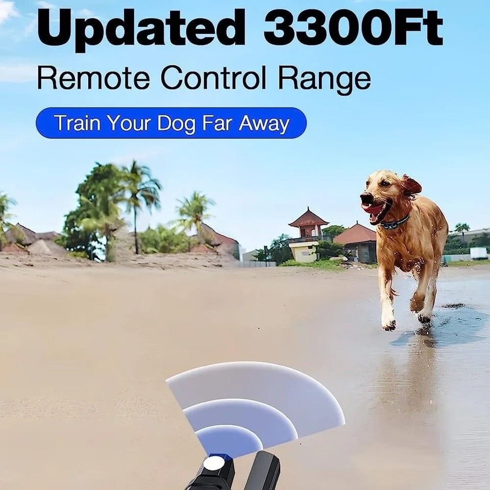 Anti-Bark Electric Dog Pet Training E Collar Obedience Remote Control ...