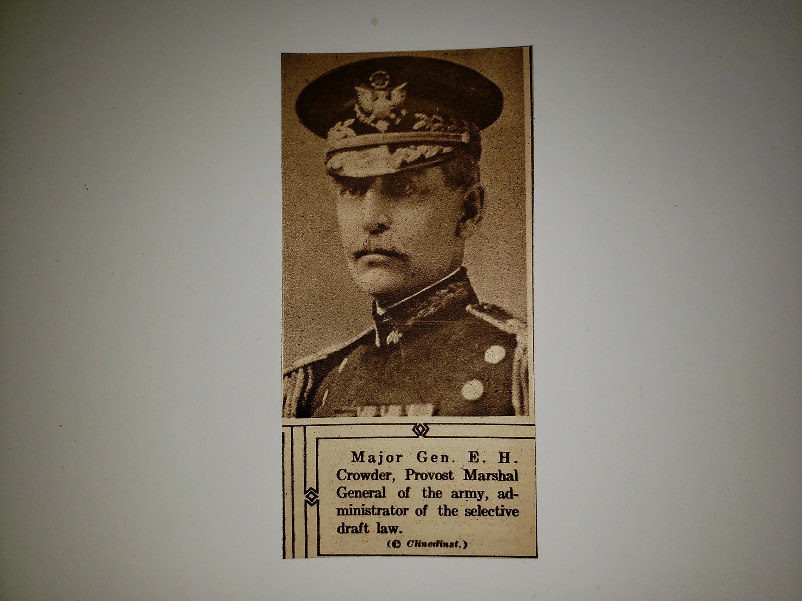 Major General E.H. Crowder Provost Marshal 1918 WW1 Picture | eBay