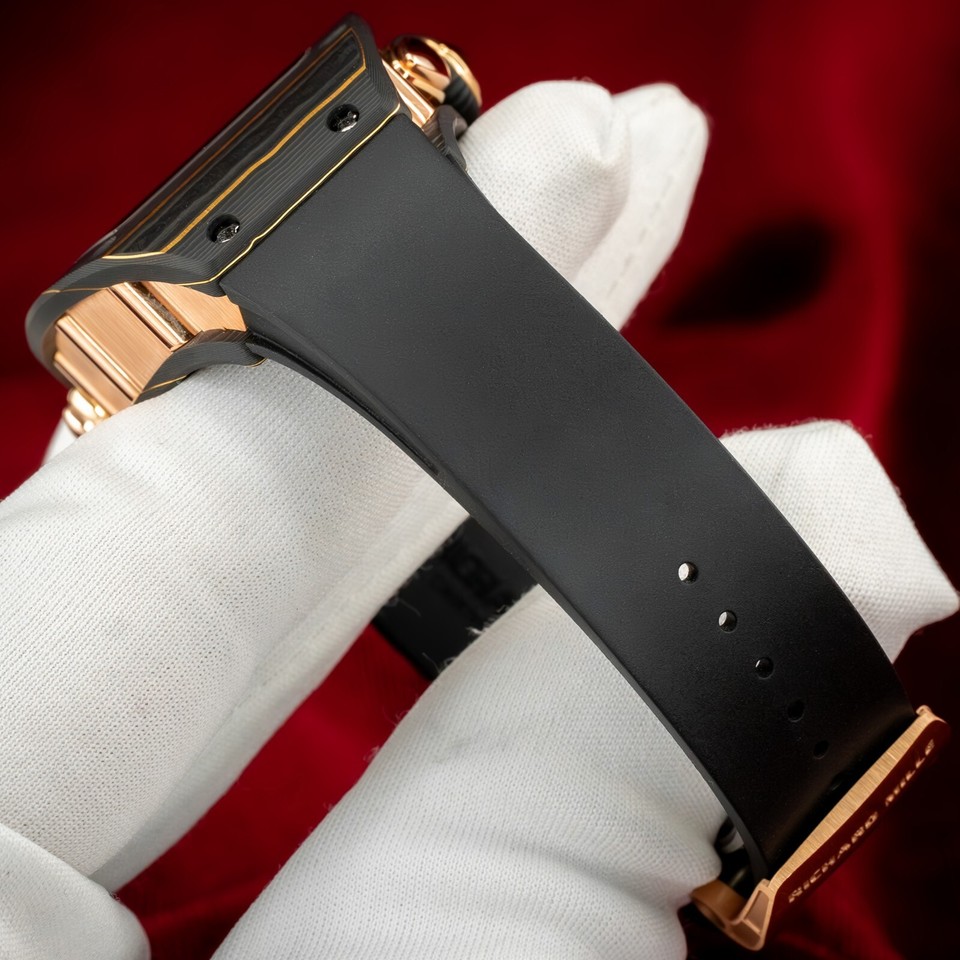 Richard Mille Carbon TPT & Rose Gold Skeleton Dial 37mm RM037 RM 37 Box ...