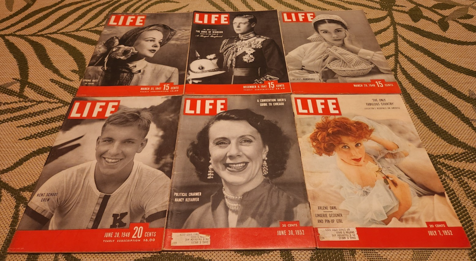1943-1957 LIFE MAGAZINE 26 ISSUE LOT MARLENE DIETRICH ARLENE DAHL KIM ...