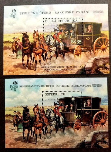 Austria - Czech Republic Joint Issue Express Mail 2008 Horse Postal (ms ...