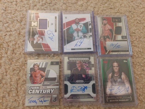 6 WWE Autographed Cards (Finn Balor, Dawkins X2, Ziggler, Baszler ...
