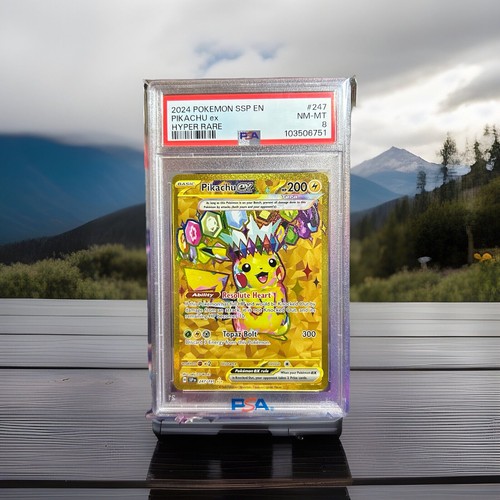 PSA 8 Pokemon Surging Sparks Hyper Rare Pikachu EX 247/191 NM/MINT ...