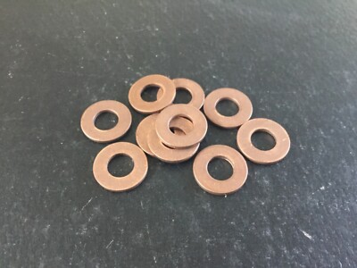 M7 Copper Washers- 15.8mm O/D X 7.7mm I/D X 1.5mm Thk, various ...