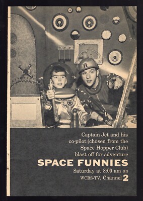 1956 NEW YORK TV AD ~ STAN SAWYER CAPTAIN JET SPACE FUNNIES SPACE ...