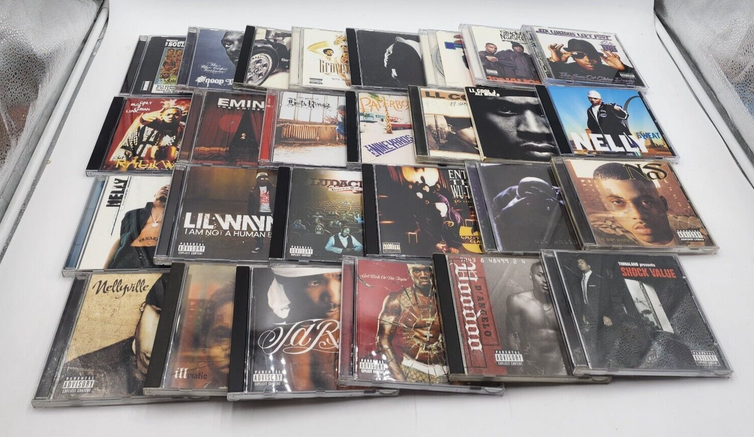 Hip Hop Rap CD Lot Of 27 Eminem LiL Wayne Ludacris Nas 50 Cent Busta ...