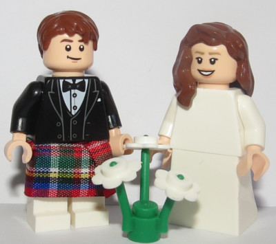 LEGO Bride Groom Minifigure Red Kilt Scottish Highland Flesh Skin ...