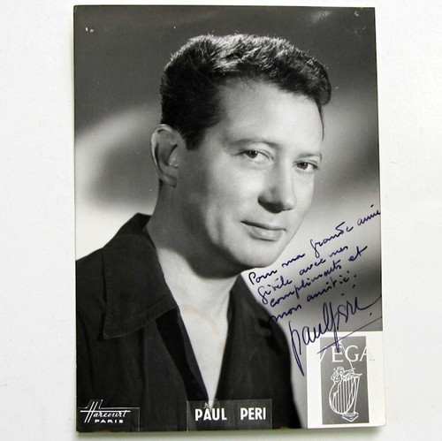Photographie Harcourt chanteur Paul Péri c1960 dédicace à actrice | eBay