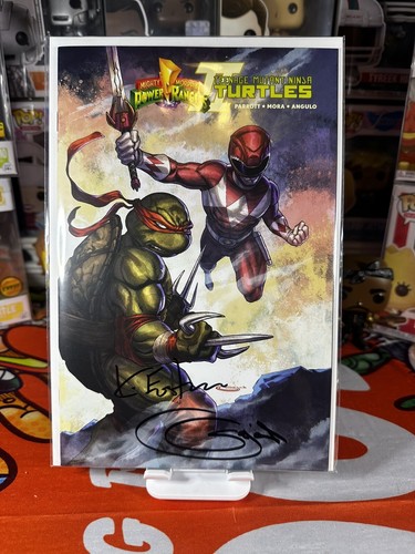 Mighty Morphin Power Rangers TMNT II #4 2X Signed Sajad Shah, Kevin ...