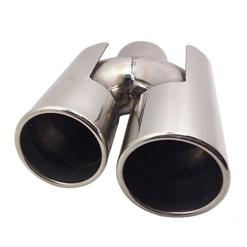 63MM 2.5'' Universal Dual Car Exhaust Tip Pipe Muffler Tail Pipe Chrome ...