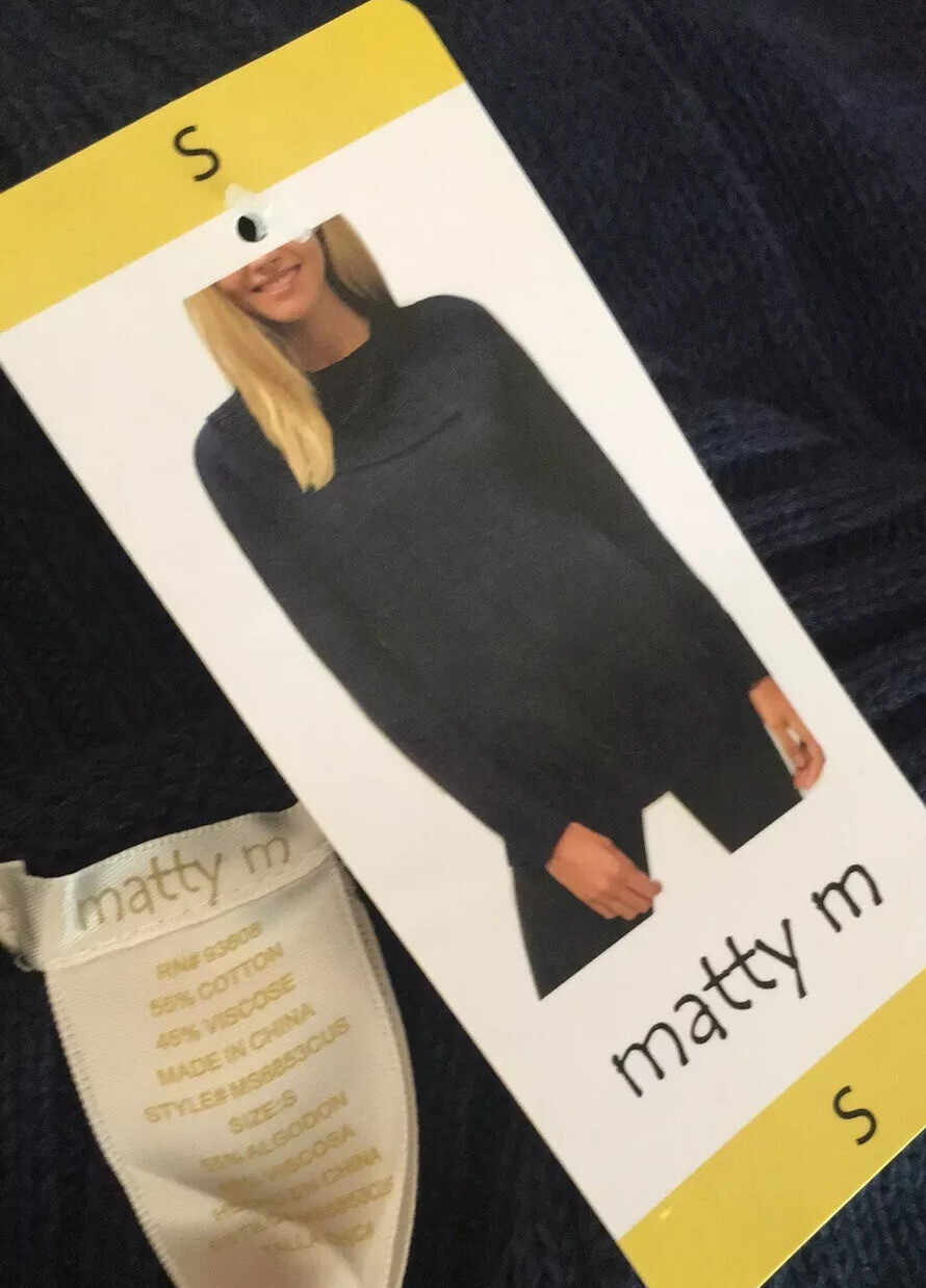 Matty M Womens Cobalt Blue Envelope Neckline Pullover - S | eBay