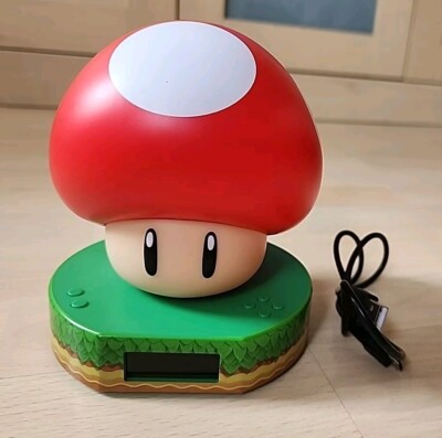 Super Mario Bros Nintendo Super Mushroom Toad Alarm Clock Night Light ...