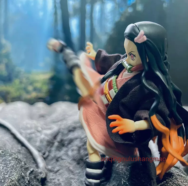 Custom 1/12 Kamado Nezuko Black Top Coat Fits 6 Inch Movable Figure ...