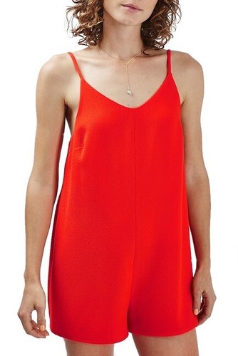 Topshop - Open Back Romper - Red - US 4 | eBay