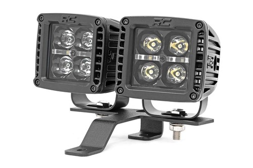 Rough Country Quad LED Light Pod Kit-BLK Amber DRL fits 18-25JL/20 ...