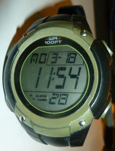 Vintage Watch Men 43mm World time Alarm Chrono WR100M | eBay