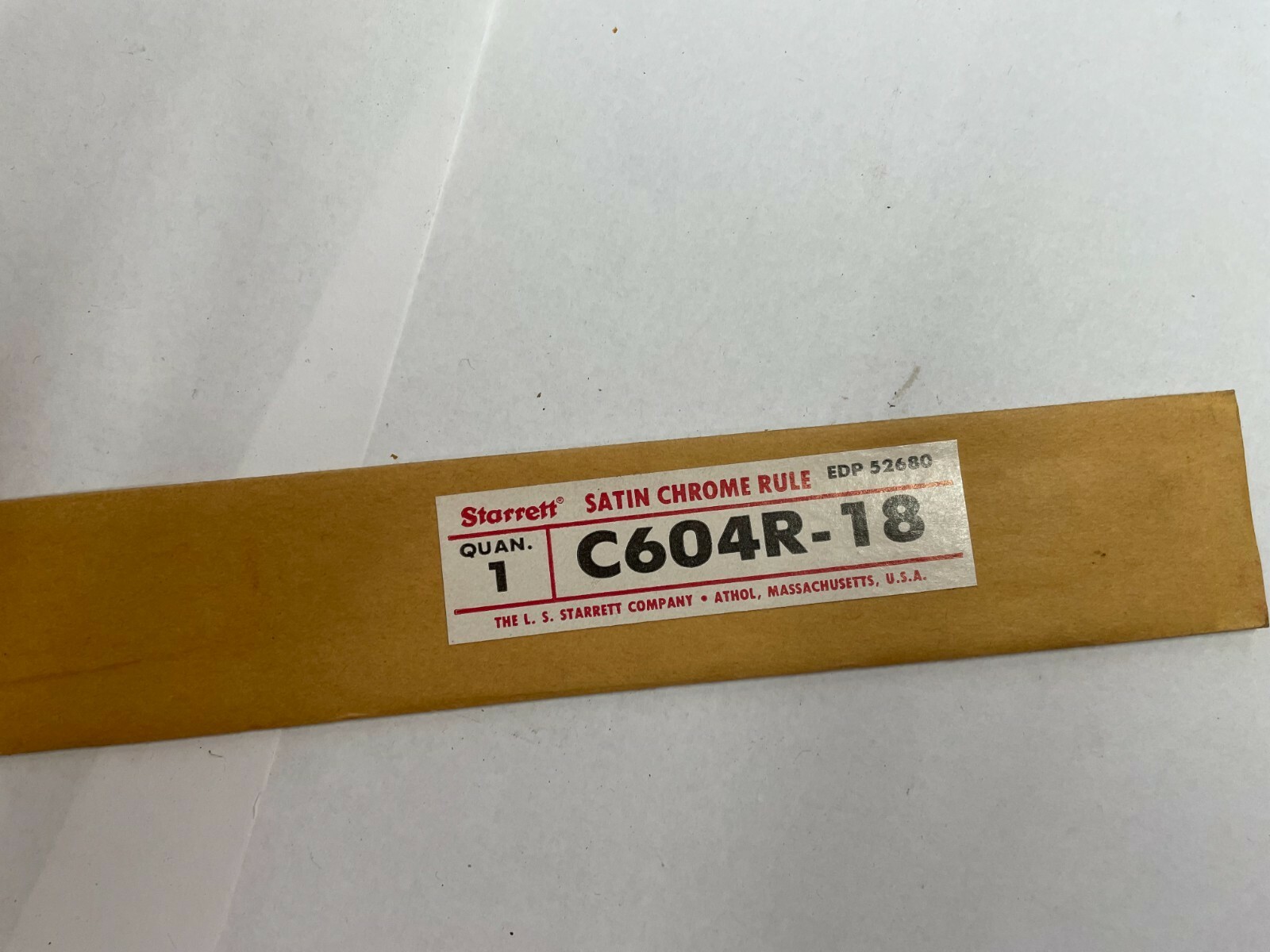 Starrett C604R-18 Spring Tempered Steel Rule with Inch Graduations | eBay
