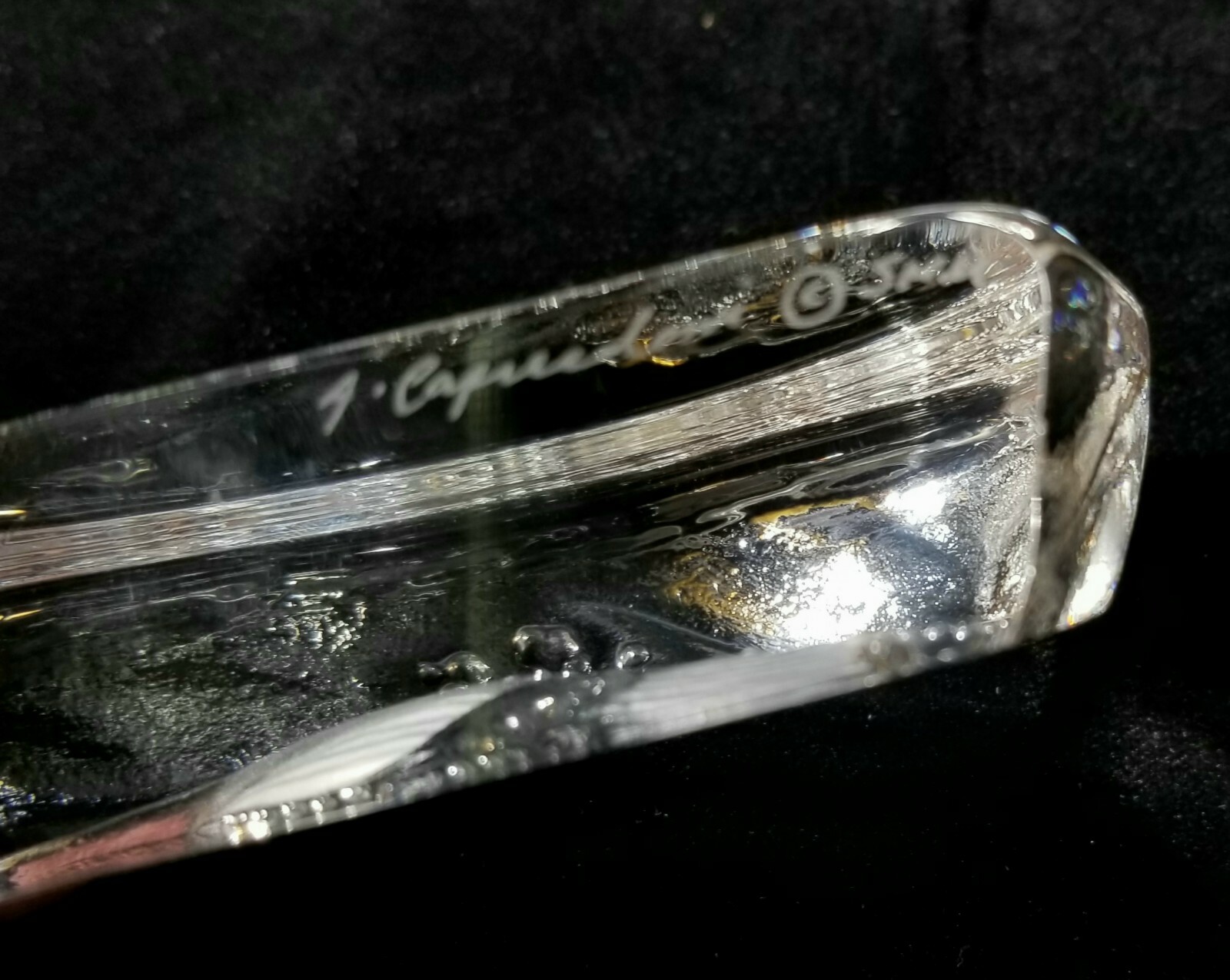 Dartington Crystal Capredoni Whales Paperweight Designer Signed England ...