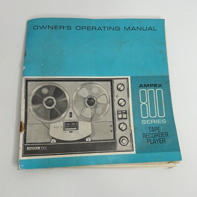 Ampex 800 Series Reel to Reel Operating Manual Original | eBay