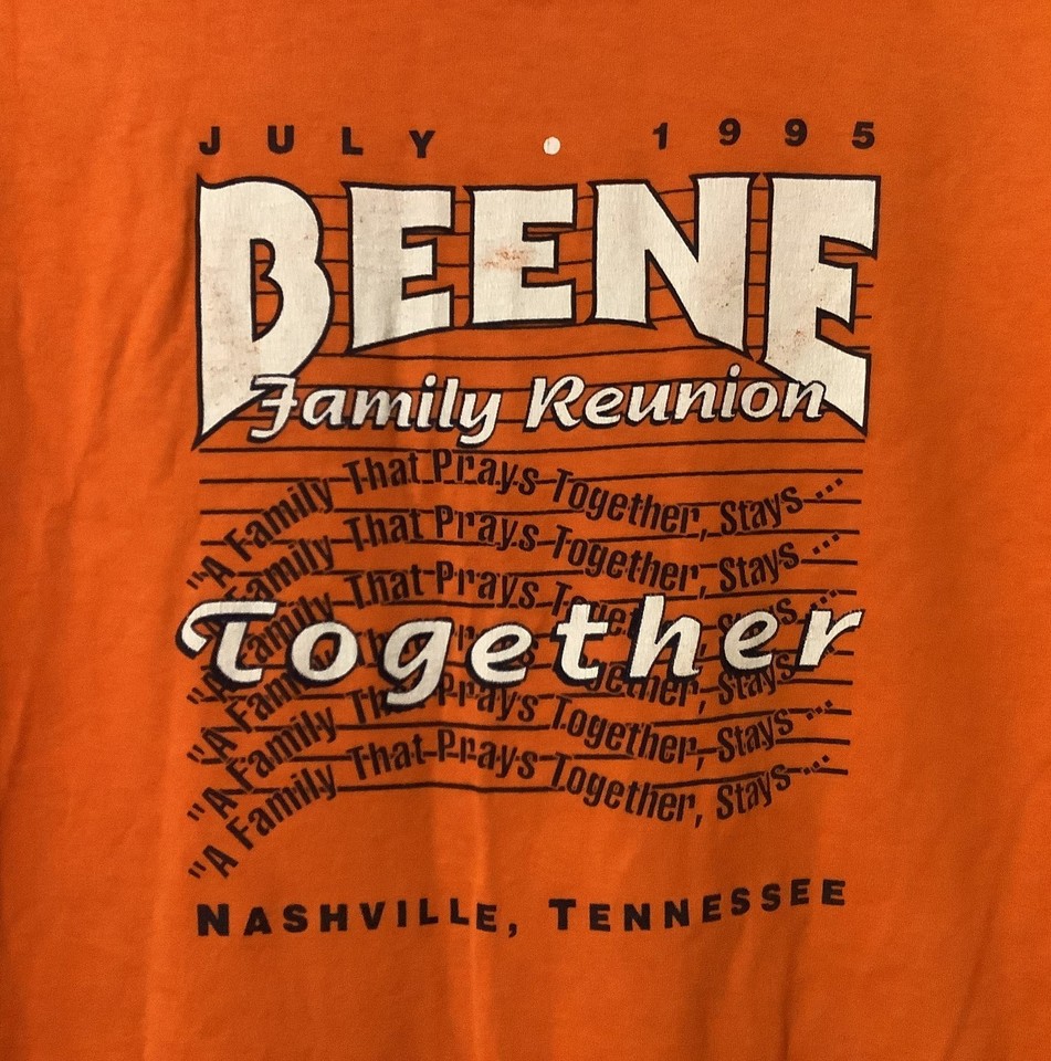 Vintage BEENE Family Reunion Together Nashville Tennessee T Shirt Size ...