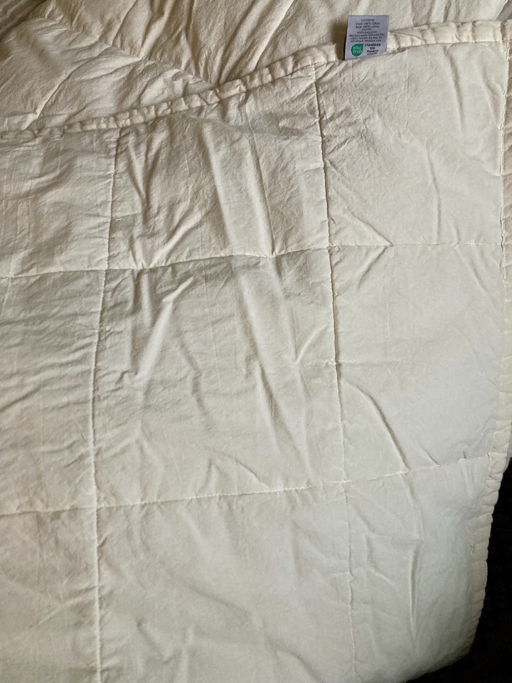 INUP Home Fine Linens Queen 100% Cotton Quilt Cream Comforter NEW 84”x ...