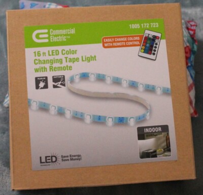 Commerical Electric 16 ft LED Color Changing Tape Light with Remote ...