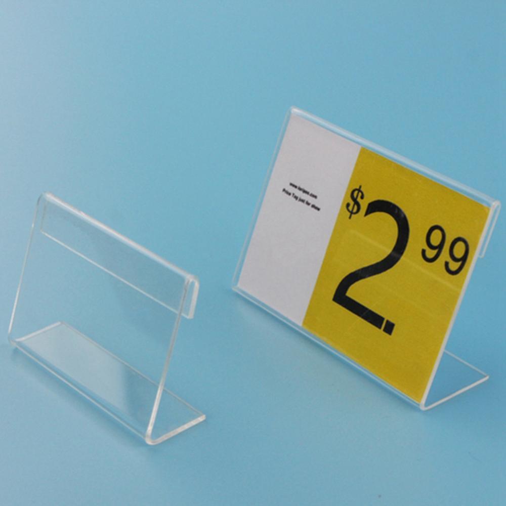 25X 2x4cm Mini Acrylic Sign Display Holder Price Name Card Tag Label ...