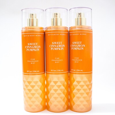 3-Pack Bath & Body Works SWEET CINNAMON PUMPKIN Fine Fragrance Mist ...