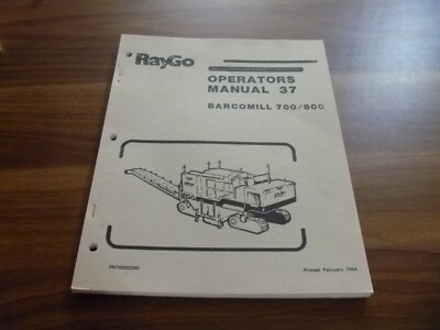 Raygo Barcomill 700 & 800 Milling Machine Owner Operator Manual xz | eBay