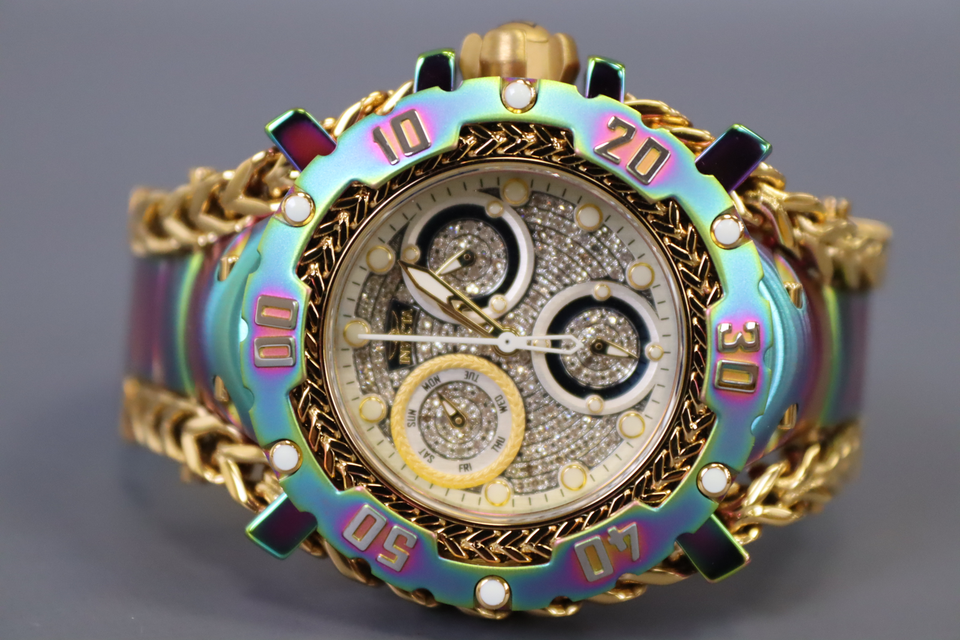 INVICTA Gladiator Lady 43.20mm Stainless Steel Gold+Iridescent+Steel ...