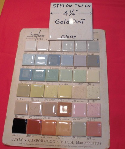 1 pc. Gold Dust: 4-1/4" Glossy Ceramic Tile by Stylon Co. white + gold ...