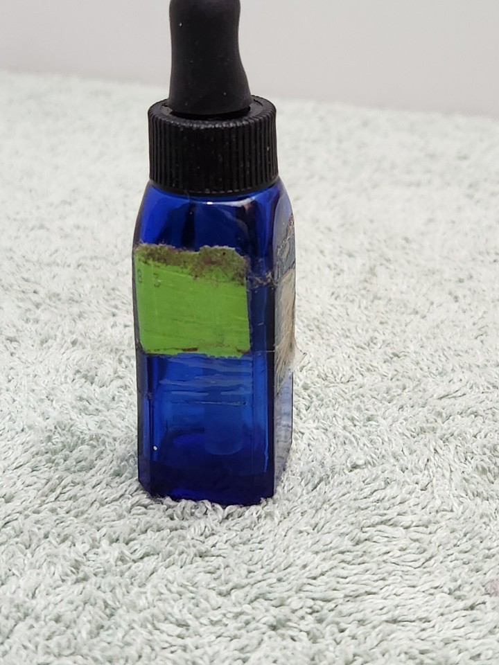 VINTAGE AUROCAINE EAR DROPS COBALT PAPER LABEL BOTTLE BUFFALO NEW YORK ...