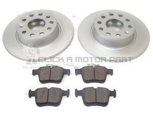 VW GOLF MK7 2013-2017 REAR 2 BRAKE DISCS AND PADS SET (CHECK DISC SIZE ...
