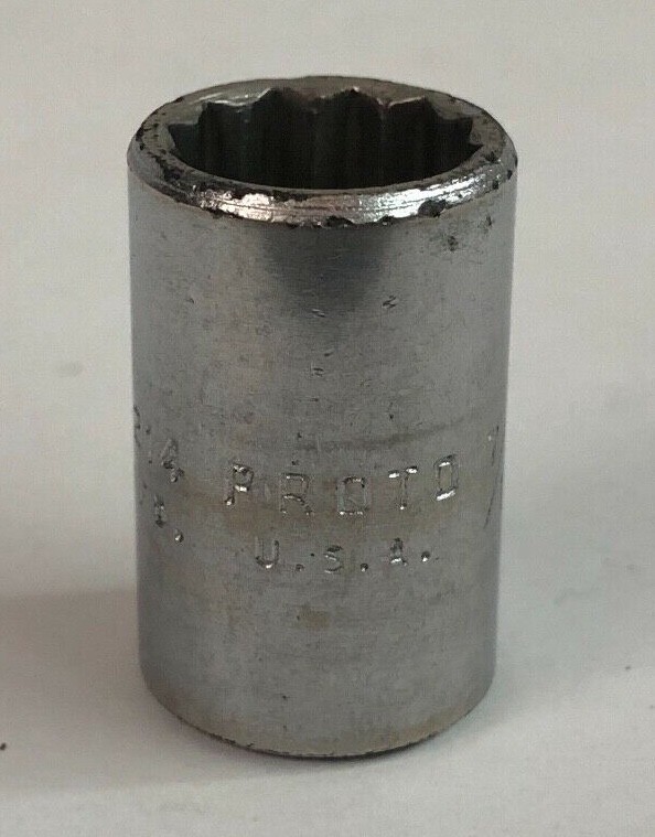 Vintage PROTO 3/8" Drive 7/16" 12 Point Socket Part 5214 Made in USA | eBay