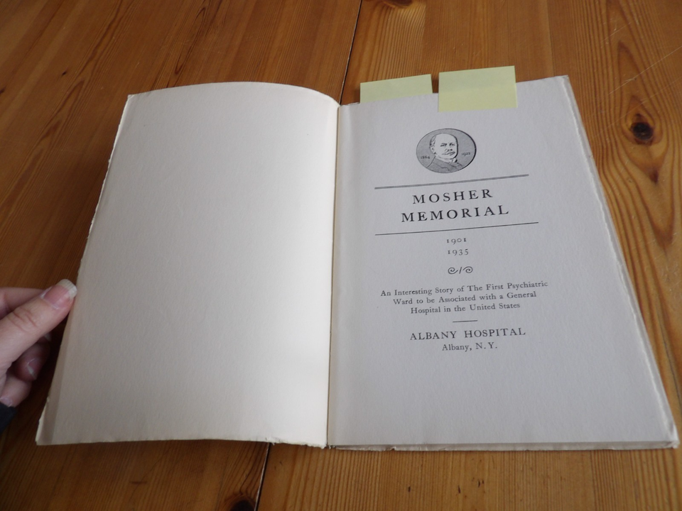 1st Psychiatric Ward Established a General Hospital Mosher, Albany, NY ...