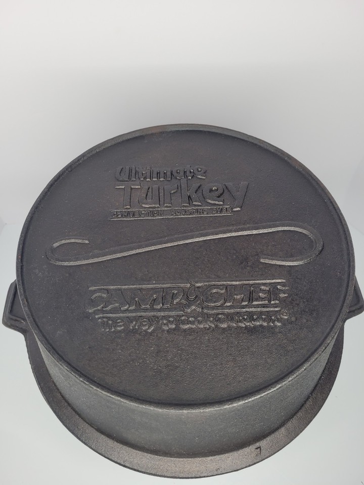 Camp Chef Cast Iron Dutch Oven Ultimate Turkey Roaster Smoker Cooker 13 ...
