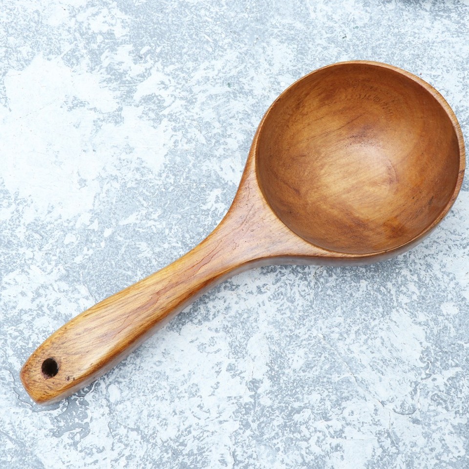 Wood Utensils Servingware for Food Wooden Scoop Spoon Water Ladle | eBay