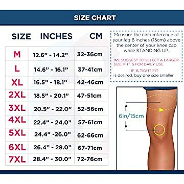 Knee Compression Sleeve 7XL Knee Braces for Arthritis Knee Pain Running ...