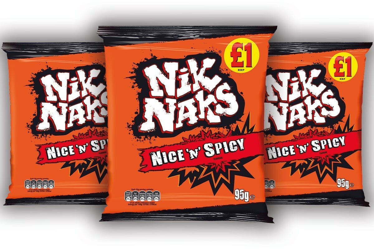 Box of 20 - Nik Naks Nice 'N' Spicy 75g - BOX CRISPS PMP £1.25 Tracked ...