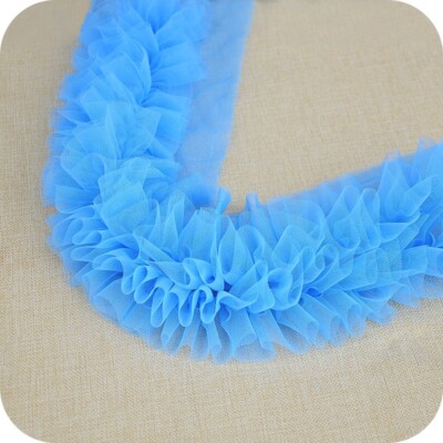 Mesh Edge Fabric Ruffle Lace Trim for Curtain Frill Tutu Skirt Wedding ...
