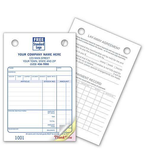500 Jewelry Register Forms - Small Classic - 2 Part / Nebs Deluxe No ...