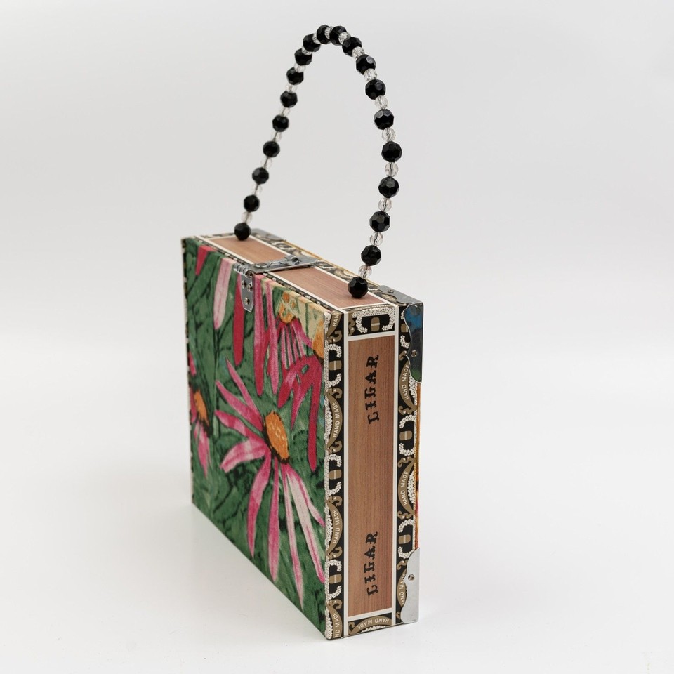 Hand made Cigar box purse case beaded handle | eBay