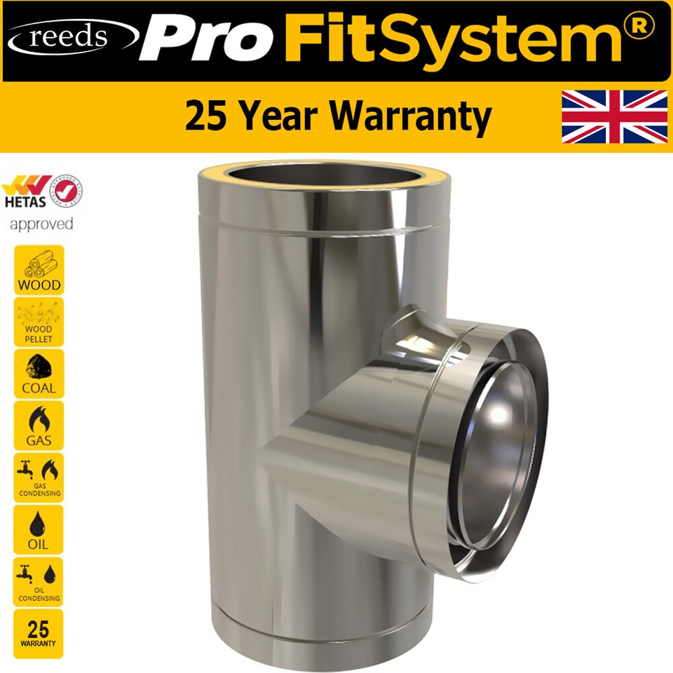 Twin Wall Flue Insulated Flue Kit 6inch For Stoves - Stainless Steel ...