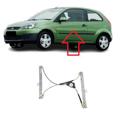 NEW FOR FORD FIESTA 02-08 FRONT WINDOW REGULATOR LIFT WITHOUT MOTOR 3D ...