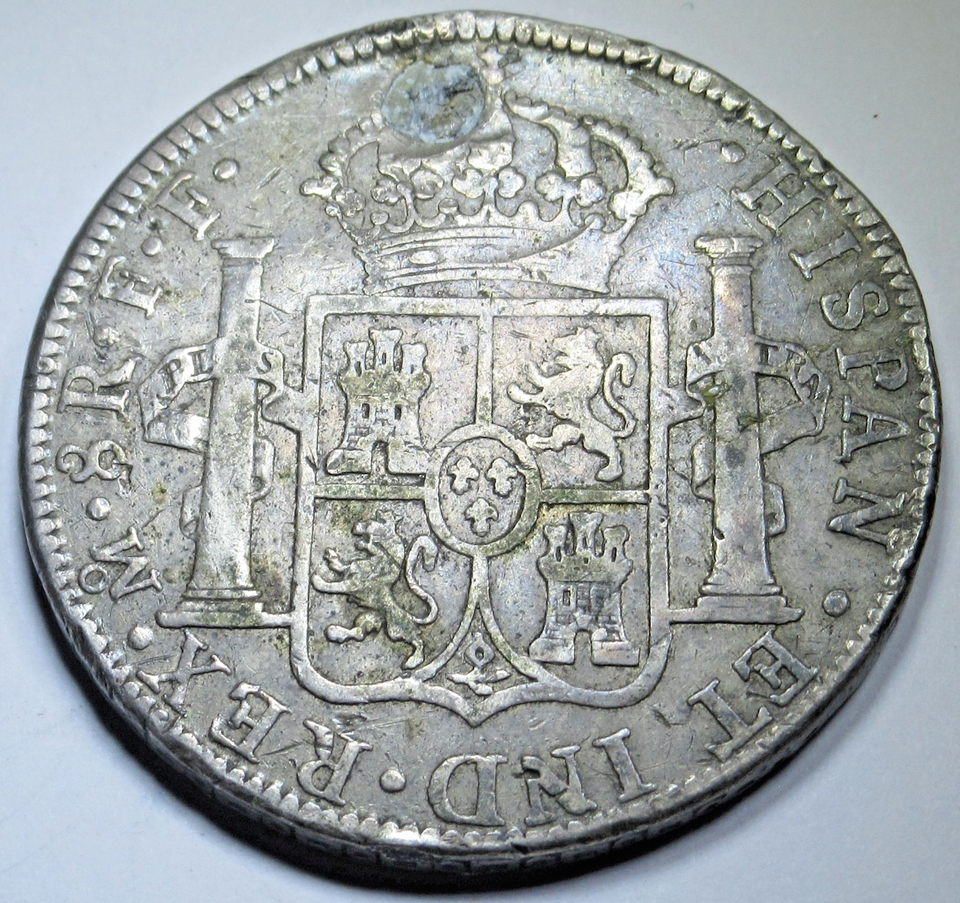 1779 Plugged Mexico Silver 8 Reales Spanish Colonial Dollar Antique ...