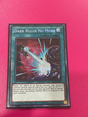 Yugioh - Dark Ruler No More TN19-EN014 Limited Edition Prismatic Secret ...