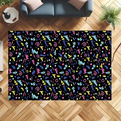 Arcade Stars Rug, Bowling Alley Carpet, Arcade Bar Carpet, Retro Rug ...