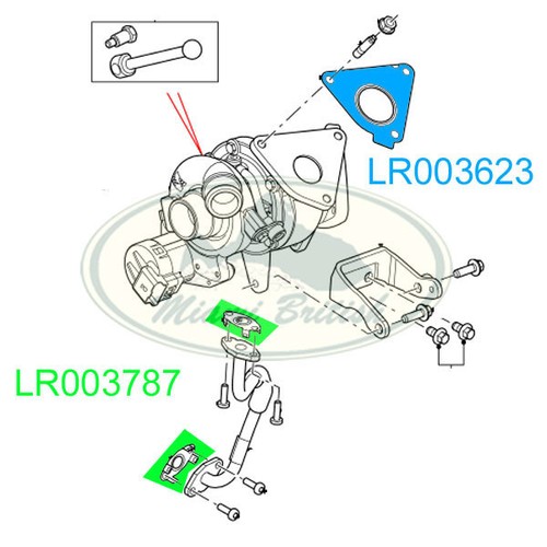 LAND ROVER OIL RETURN TURBO GASKET SET RANGE 07-12 DIESEL 3.6L V8 OEM ...