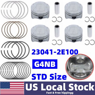 STD Pistons & Ring Kit for Hyundai Elantra Tucson Kia Soul 1.8L 2.0L ...